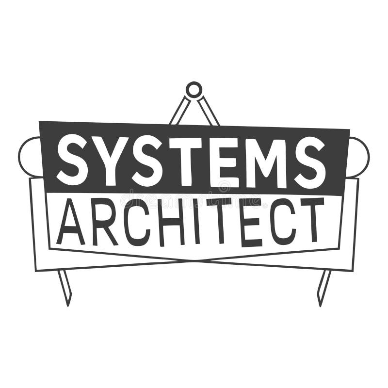 Systems Architect Vector Illustration with Compass and Blueprint ...