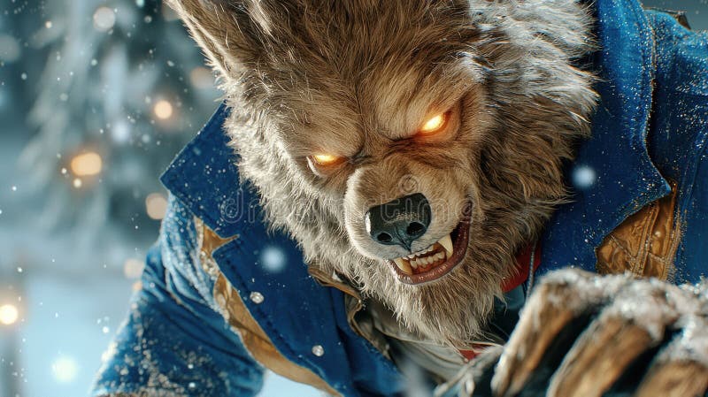 Terrifying Werewolf Costume with Sharp Claws Stock Illustration ...