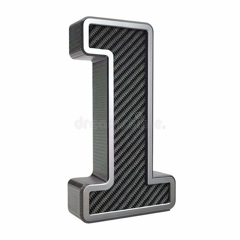Three Dimensional Metallic Number One with Carbon Fiber Texture on ...