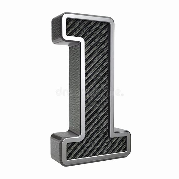 Three Dimensional Metallic Number One with Carbon Fiber Texture on ...