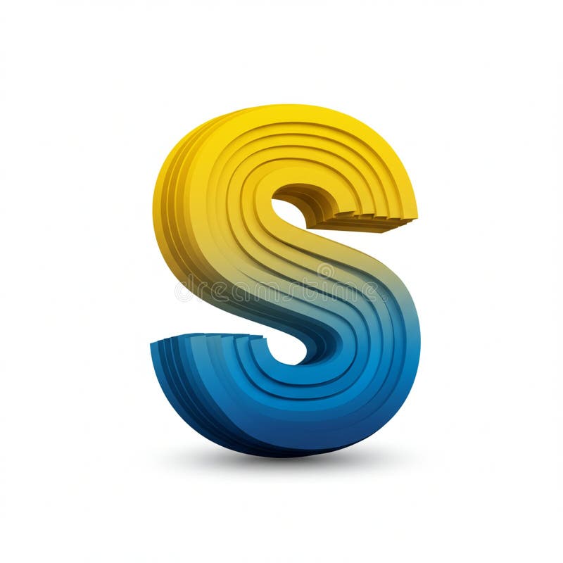 The Image Features a Three-dimensional "S" with a Layered Structure ...