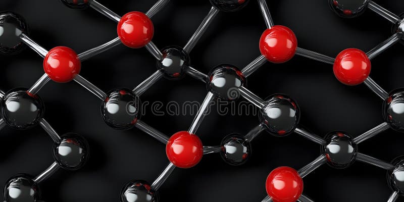 Three-Dimensional Network of Black Spheres Stock Illustration ...
