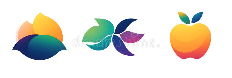 Three Distinct Logos on White Background Stock Illustration ...