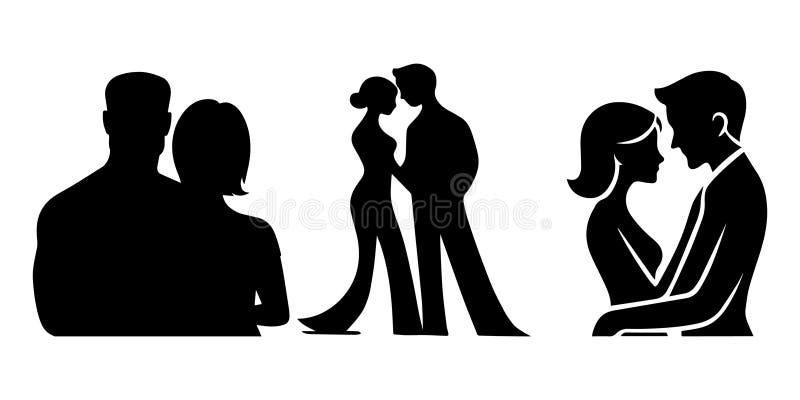 Silhouette Illustration of Diverse Relationship Dynamics Stock Vector ...