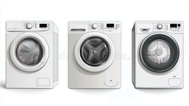 A Lineup of Three Modern Washing Machines Showcasing Different Designs ...