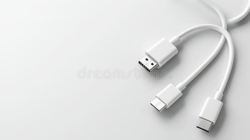 White HDMI and USB Cables stock illustration. Illustration of gray ...