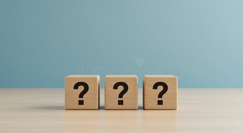 Three Question Marks on Wooden Blocks Stock Photo - Image of mystery ...