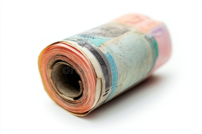 A Rolled Bundle of Banknotes Represents Wealth and Financial ...