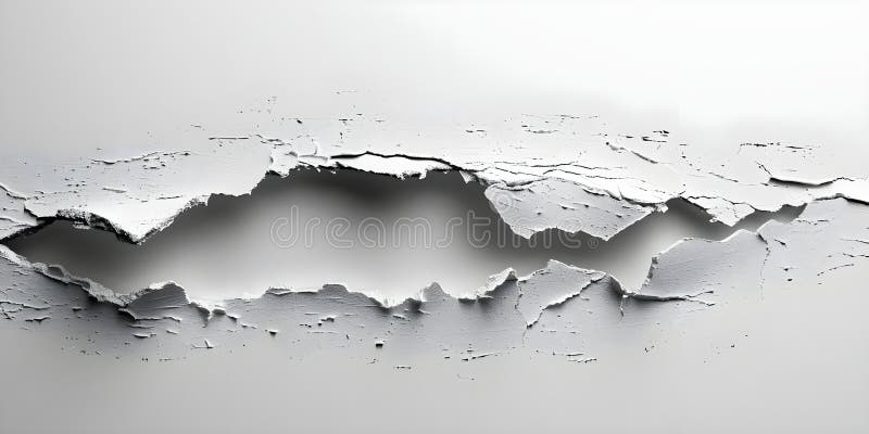 Torn Paper with Diagonal Tear on White Background Generative AI Stock ...