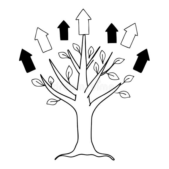 Growth Concept with Tree and Upward Arrows Symbolizing Progress Stock ...