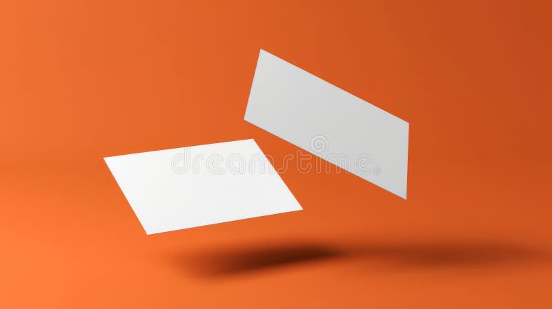 Floating White Sheets on Orange Background - Generative AI Stock Photo ...