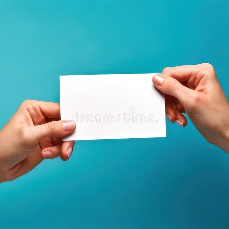 High-resolution Hands Sharing a Blank Card, Ticket, or Flyer Isolated ...