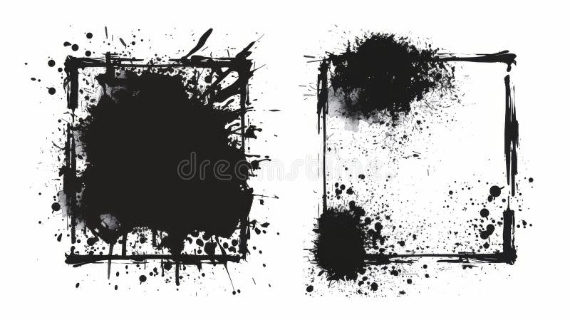 Ink Splash Frame Art - Generative AI Stock Illustration - Illustration ...