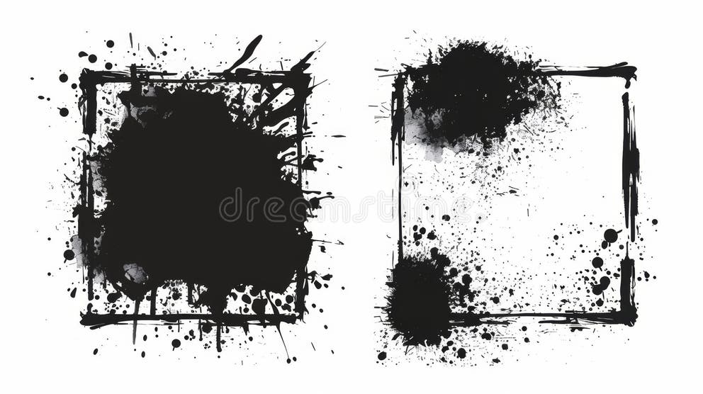 Ink Splash Frame Art - Generative AI Stock Illustration - Illustration ...