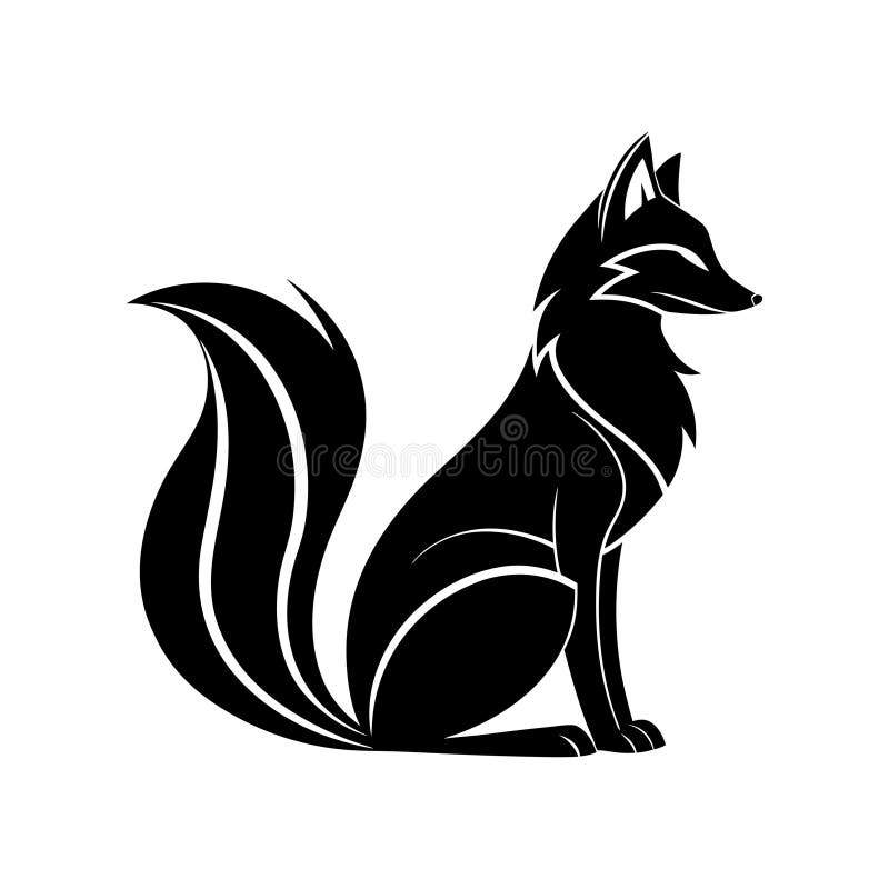 Elegant Fox Silhouette Vector Art for Branding and Design. Stock Vector ...