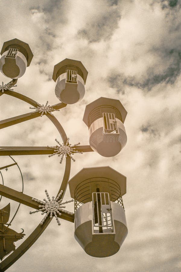 Infrared Photography, Two Structures that Appear To Be Part of a Ferris ...