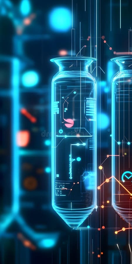 High-Tech Scientific Laboratory Visualization Stock Illustration ...