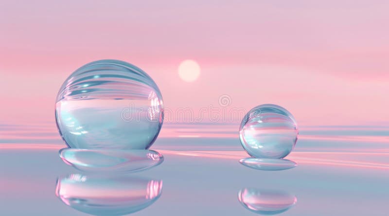 This Image Features Two Transparent Spheres with Swirling Patterns ...