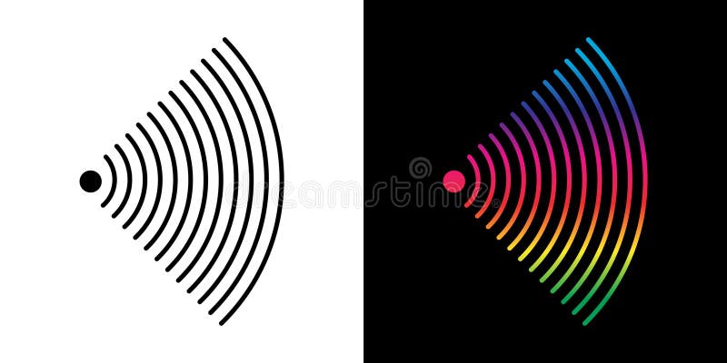 Sound Navigation Sonar Signal Wave Icons. Stock Illustration ...