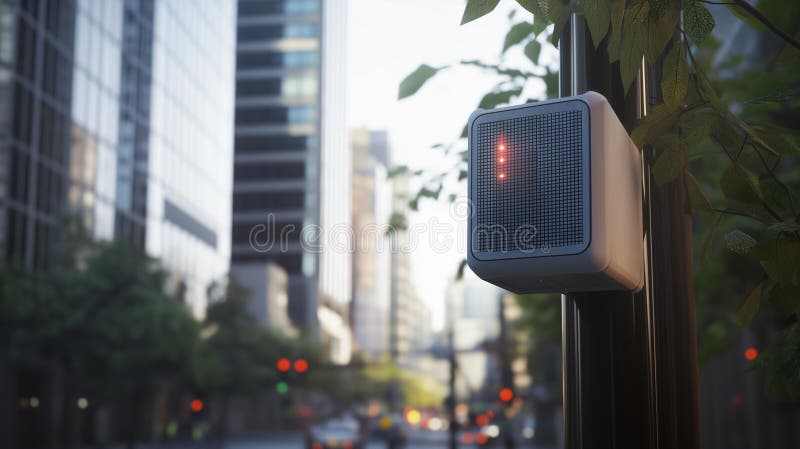 Ultra-Modern Air Quality Monitoring Device Mounted on a Utility Pole in ...