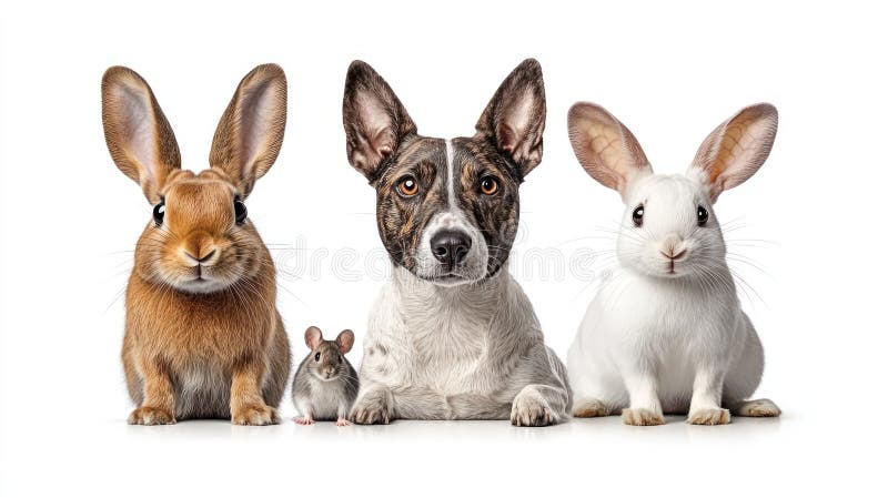 Surprised Animal Pyramid: AI-Generated Dog, Cat, Rabbit, and Mouse ...