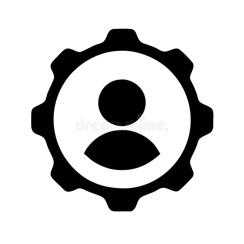 User Profile with Gear Symbol for Settings and Personalization Stock ...