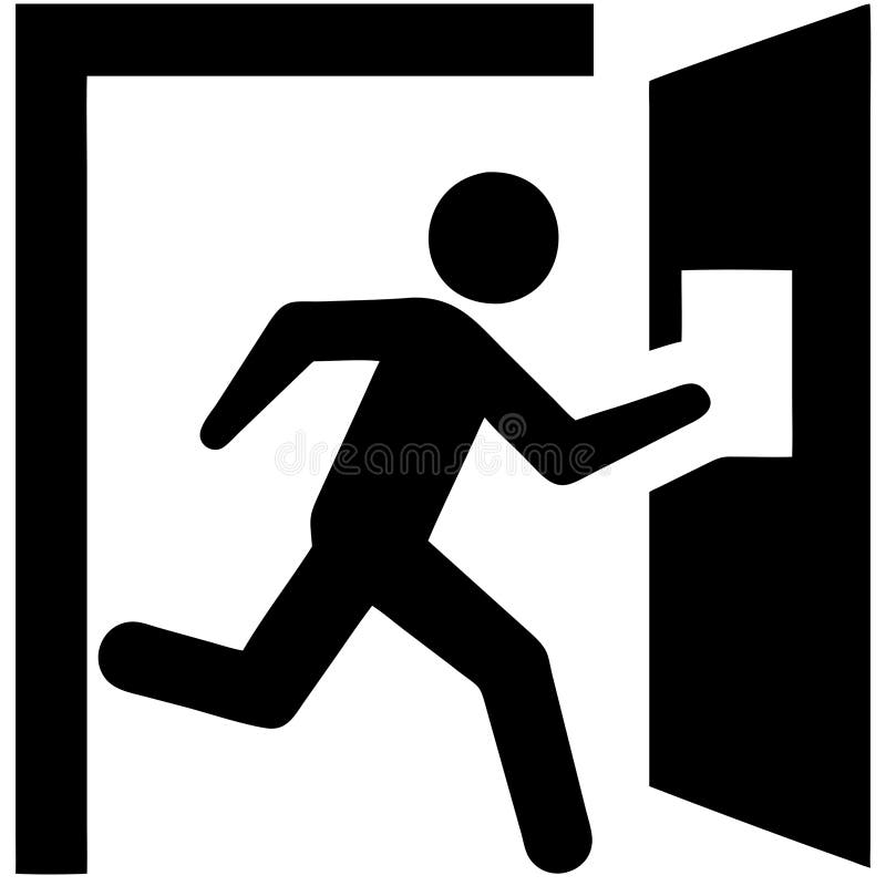 Emergency Exit Sign Vector Safe Evacuation Symbol for Public Safety ...