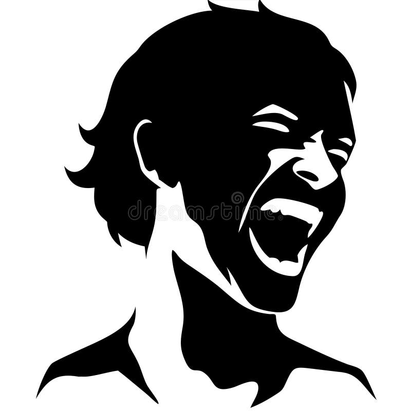 Vector Silhouette of Laughing Person Expressing Joy and Happiness Stock ...