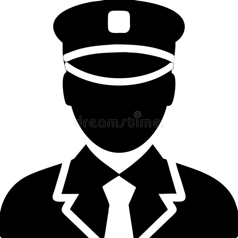 Vector Silhouette of Uniformed Pilot or Chauffeur Ideal for or Logo Design Stock Illustration ...