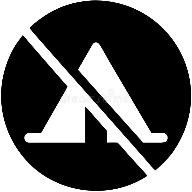 No Camping Allowed Sign Vector Symbol for Outdoor Regulation and Park ...
