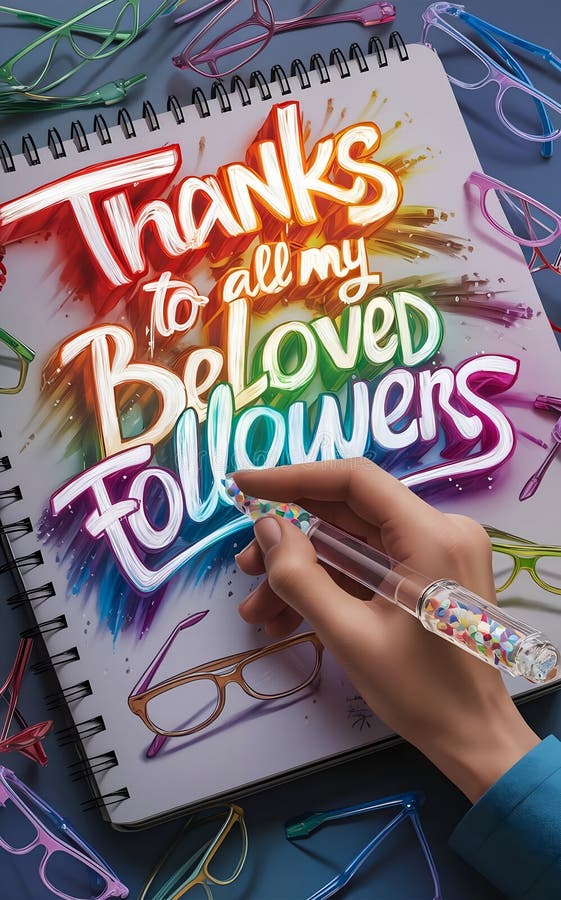 Thanks To All My Beloved Followers Stock Illustration - Illustration of ...