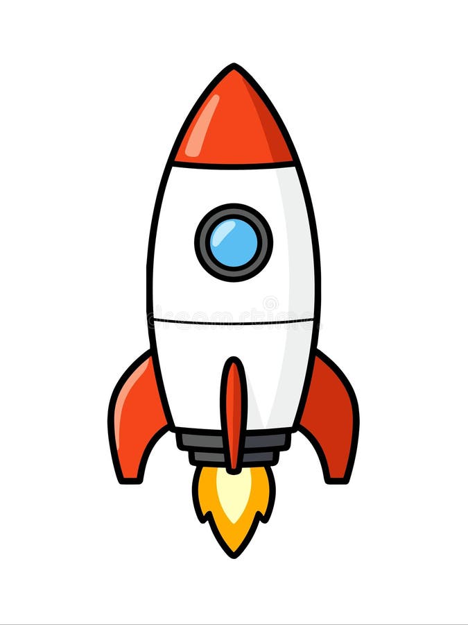 Cartoon Rocket Ship Launching Space Travel Stock Vector - Illustration ...