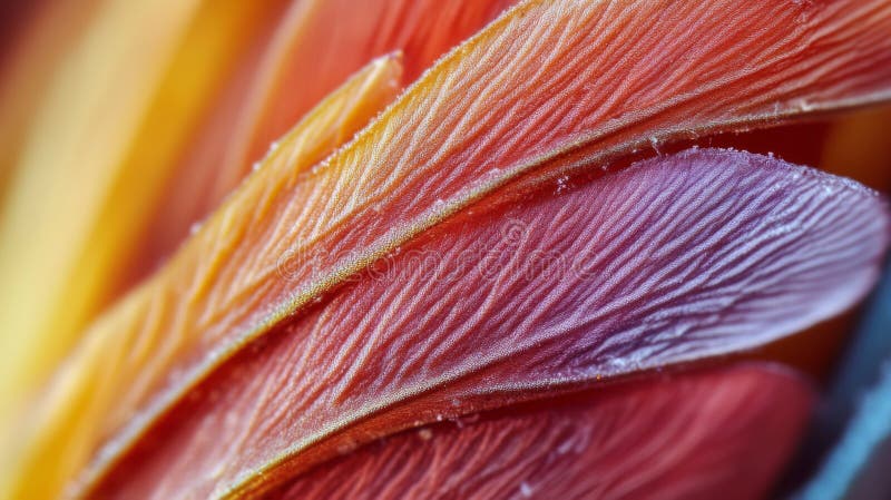 Colorful and Intricate Close-up of Layered Feathers. the Beauty of ...