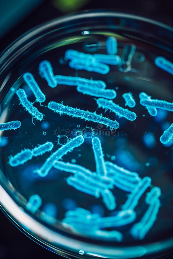 Colony of Blue Rod-shaped Bacteria View Under Microscope for ...