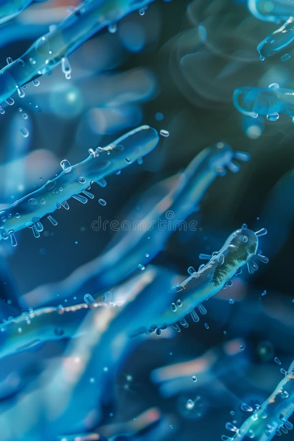 Colony of Blue Rod-shaped Bacteria View Under Microscope for ...