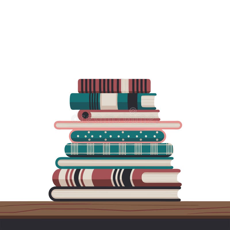 Colorful Stack of Books Vector Illustration for Libraries and Education ...