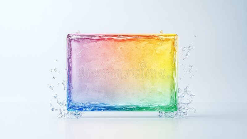 Colorful Watercolor Splash Rectangle Frame on White Background Stock ...