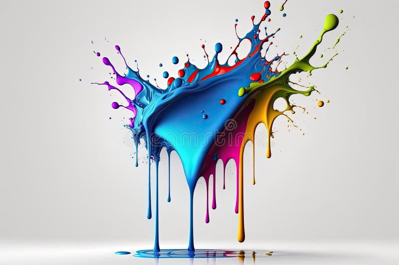 Colorful Liquid Splash on White Background Stock Illustration ...