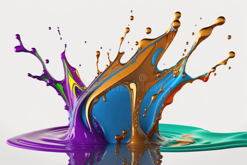 Colorful Liquid Splash on White Background Stock Illustration ...
