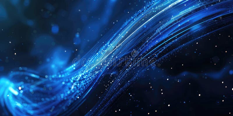 Blue Background with Particles and Stars in the Image Stock Photo ...
