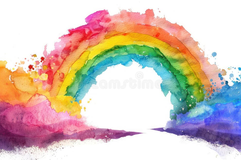 Colorful Watercolor Elliptical Frame on White Background Stock ...