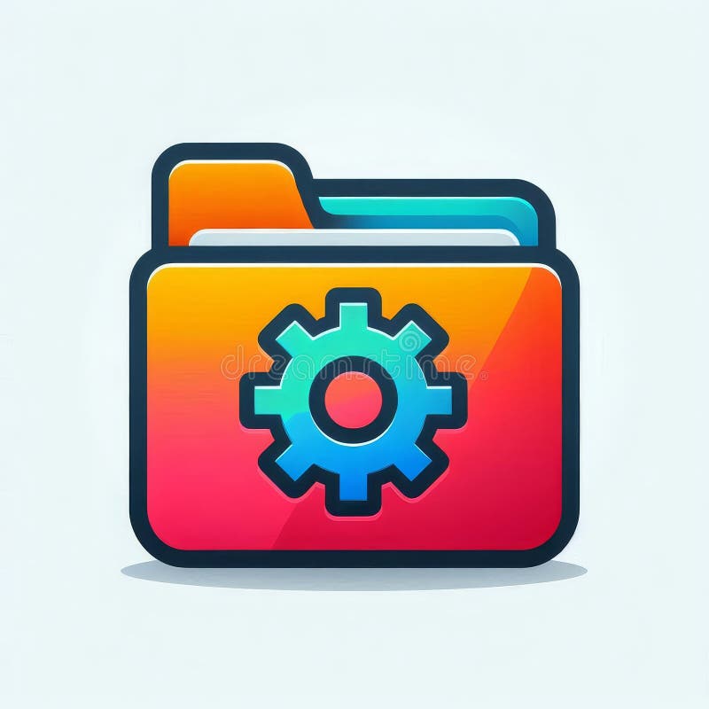 Colorful Settings Folder Configuration Icon Stock Illustration ...