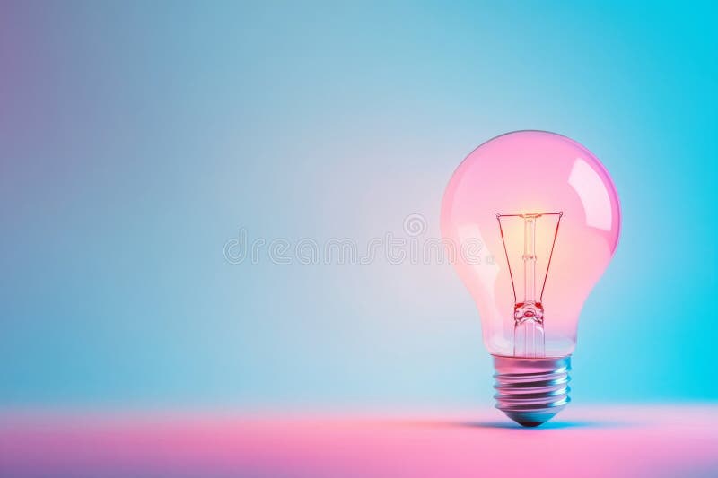 A Glowing Light Bulb Radiates Creativity and Inspiration. the Colorful ...