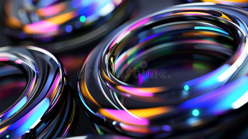 Colorful Abstract Rings - Generative AI Stock Photo - Image of shape ...