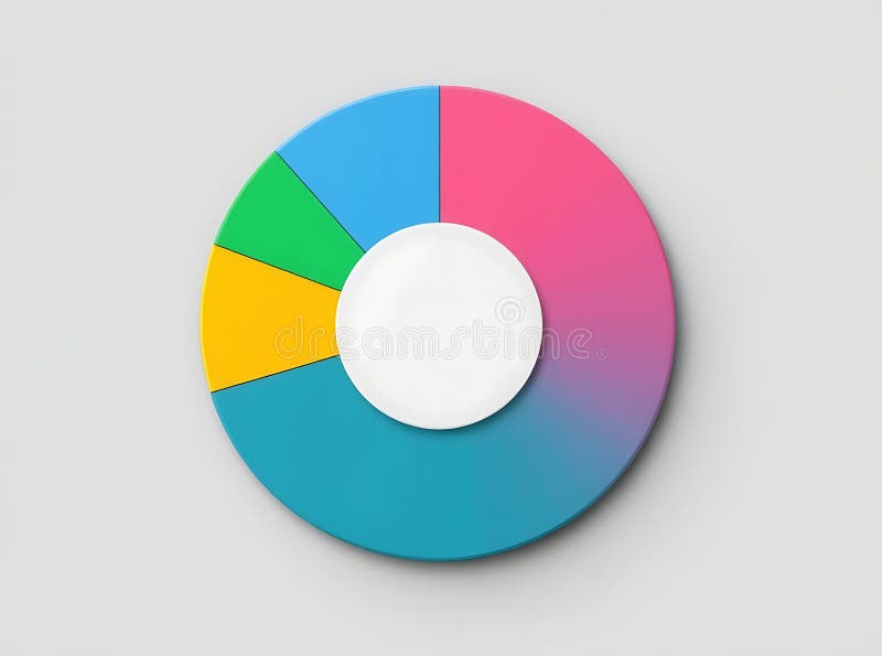 Colorful Pie Chart with Central White Circle Ai Generated Stock ...