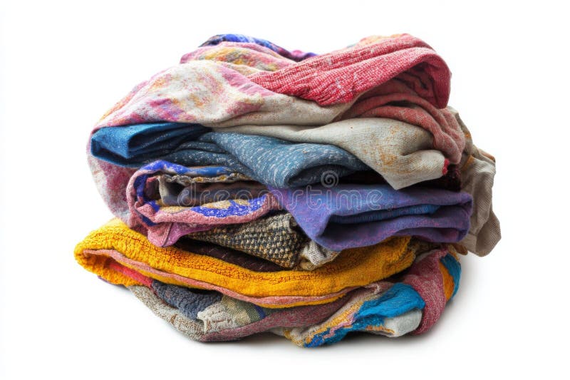 A Colorful Assortment of Crumpled and Folded Textiles Piled Together ...