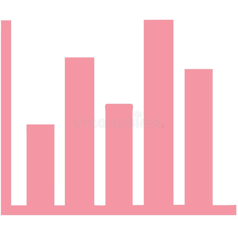 Pink Bar Chart Vector Illustration for Data Analysis and Business ...