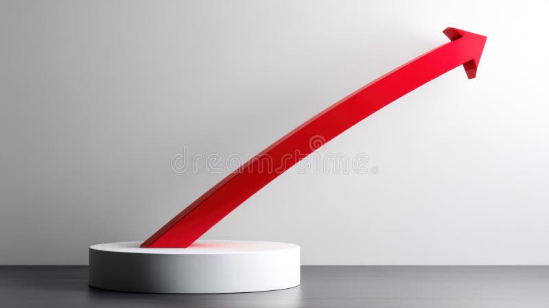 Red Arrow on White Platform Stock Illustration - Illustration of ...