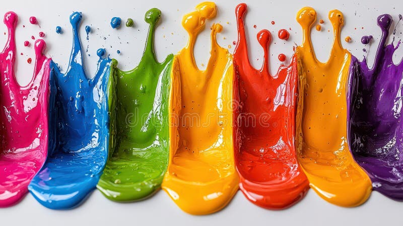 Vibrant Paint Splashes Showcasing Colorful Creative Expressions on a ...