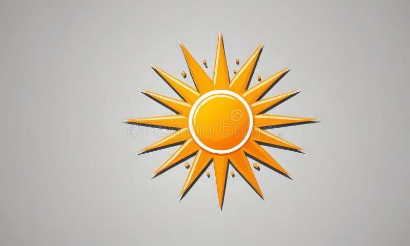 Stylized Sun with White Circle in the Center is Depicted Against Light ...